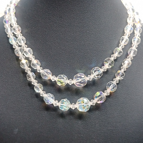 None | Jewelry | Vintage Ab Crystal 2 Strands Necklace | Poshmark